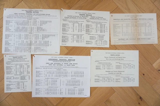 WEST RIDING AUTOMOBILE Company Bus Timetable Poster x6 £29.99 - PicClick UK