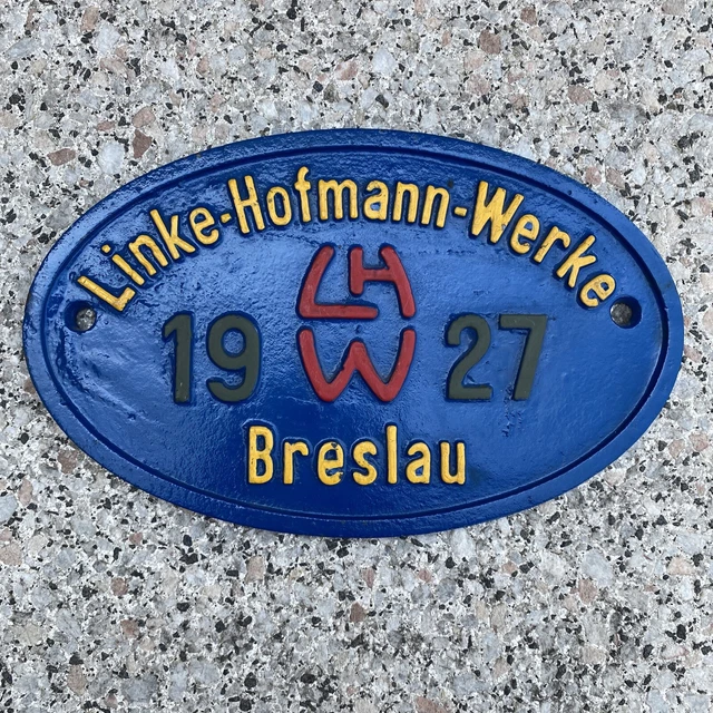 LINKE HOFMANN WERKE Fabrikschild Waggonfabrik Lokschild Eisenbahn ...