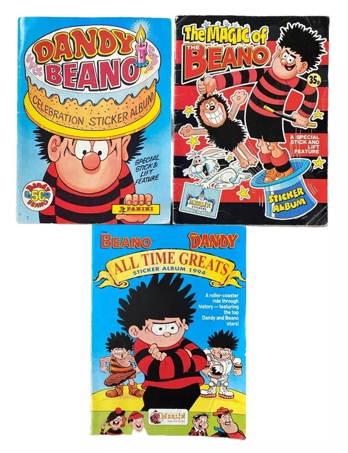 THE BEANO DENNIS The Menace and Gnasher Sticker Books Job Lot Set Of 3 ...