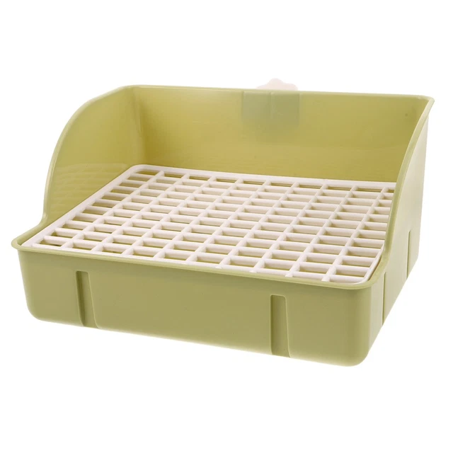 RECTANGULAR RABBIT LITTER Box: Small Pet Toilet Litter Tray With Grate ...