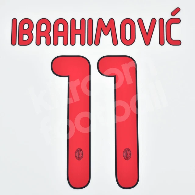 2011-12 AC MILAN Away Name Number Set #11 IBRAHIMOVIC Repro £17.74 ...