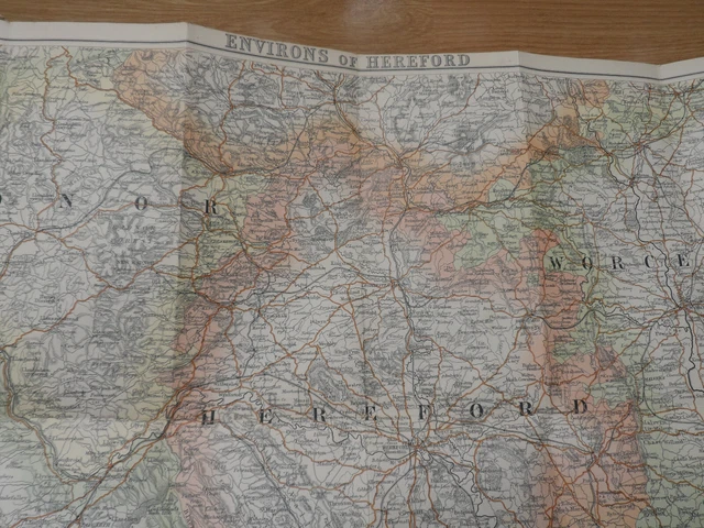 JOHN WALKER / Bartholomew, Map of Environs of Herefordshire, 1900. £12. ...