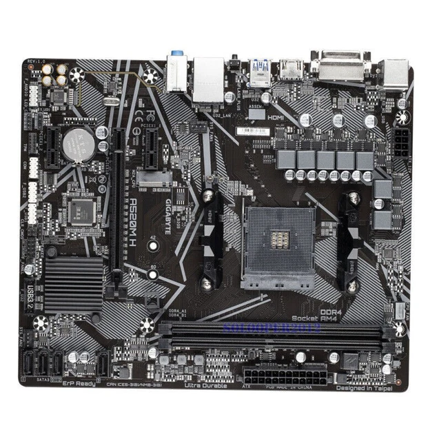 GIGABYTE A520M H Socket AM4 AMD A520 DDR4 USB3.2 HDMI Motherboard Micro ...