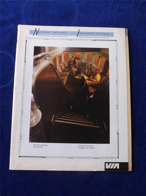 VIA CANADAS PASSENGER Train Network National Timetable Railroad Way ...