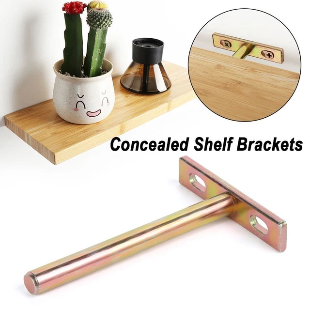 HIDDEN T SHAPE Concealed Shelf Bracket Metal Brackets Wall Shelves ...