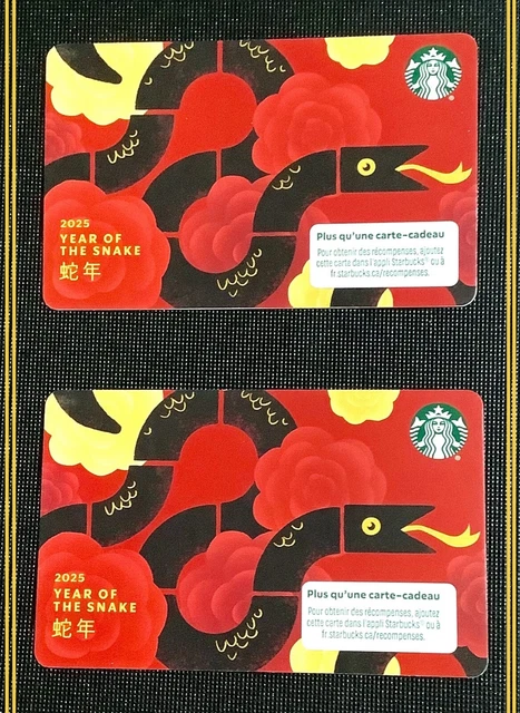🇨🇦 CANADA STARBUCKS 2025 Snake Gift Card ( Barcode & Mag Strip - 2 ...