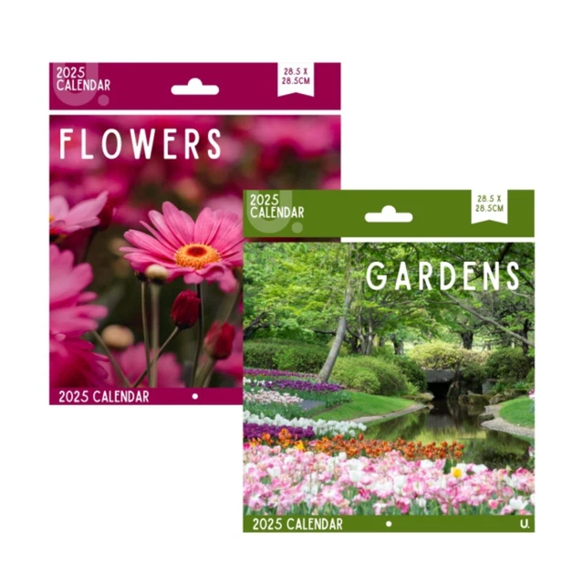 2025 CALENDAR SQUARE Wall Monthly Planner Garden Flowers Design Family ...