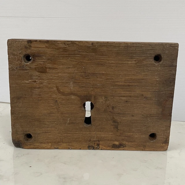 ANTIQUE WOODEN OAK & Iron Door Rim Box Lock Victorian / Georgian Bowson ...