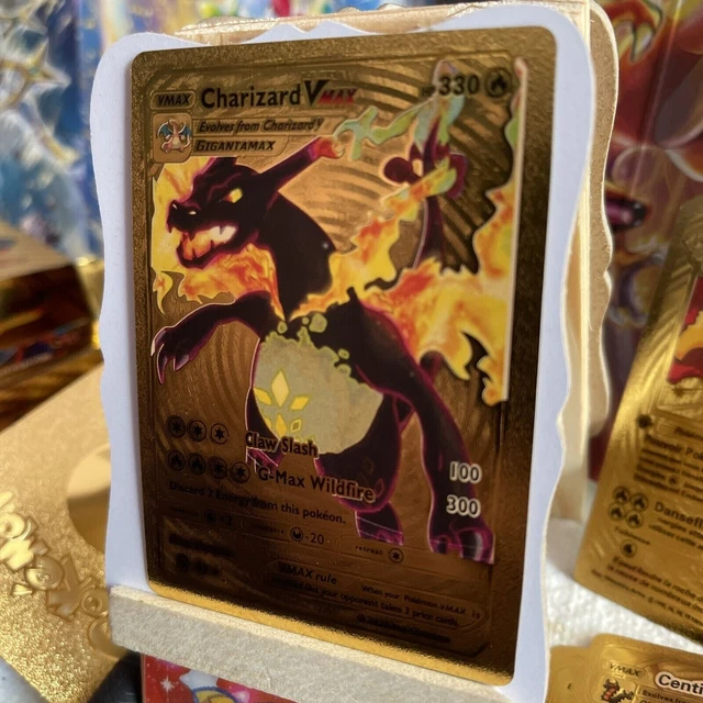 CHARIZARD VMAX GIGANTAMAX Gold Foil 🔥Fan Art🔥Pokemon Card hp 330 Purple ...