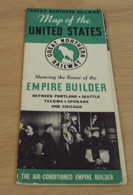 1937 'GREAT NORTHERN RAILWAY' Brochure & "MAP... UNITED STATES"~Empire ...