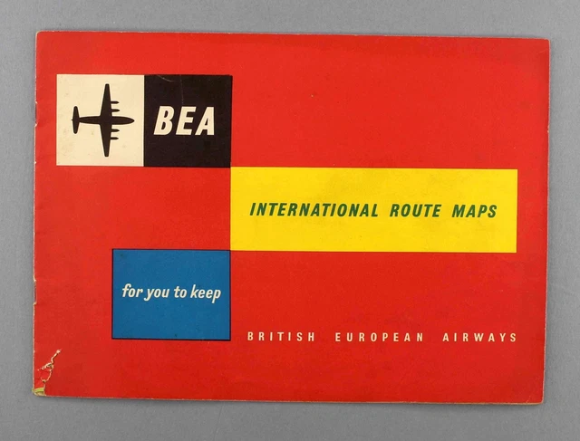 BEA BRITISH EUROPEAN Airways International Airline Route Maps 1950’S £9 ...