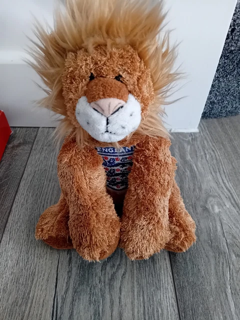 ENGLAND FOOTBALL SOCCER Lion Soft Toy Mascot Teddy Bear Embroidered ...