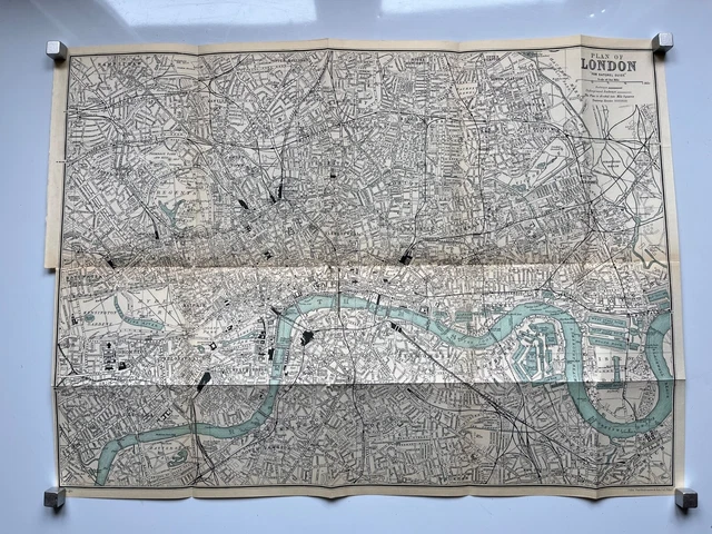 ANTIQUE PLAN OF London 1924 city map £12.49 - PicClick UK