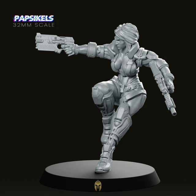 NECROMUNDA LIEZEL KUROSAWA CyberPunk Miniature Scum Bounty Hunter Proxy ...