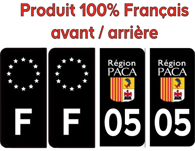 STICKERS LOT COMPLET AVANT ARRIERE plaque d'immat DEP 05 PACA EUR 4,50 ...