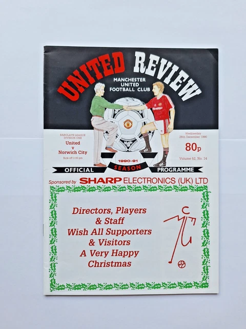 MANCHESTER UNITED V Norwich City - Season 1990/91 - Football Programme ...