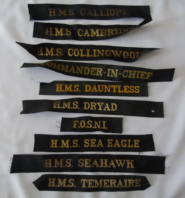 ROYAL NAVY CAP Tally Lot x 10 - Shore Establishments £17.99 - PicClick UK