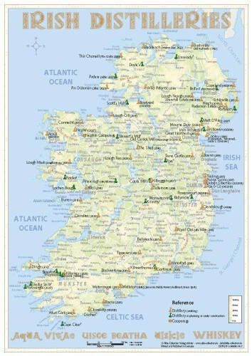 WHISKEY DISTILLERIES IRELAND - Tasting Map by Hirst, Rüdiger Jörg NEUF ...