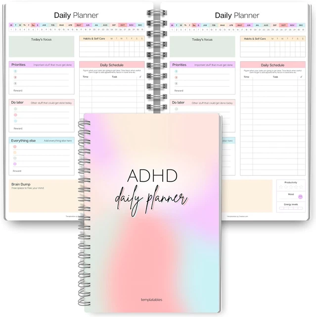 ADHD DAILY PLANNER for Neurodivergent Adults - Productivity Daily ...