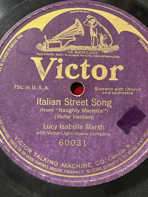 LUCY ISABELLA MARSH - Italian Street Song RARE - Victrola Batwing 78 £ ...