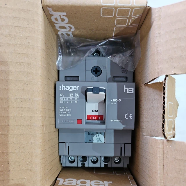 HAGER 63AMP MCCB HDA063U £70.00 - PicClick UK