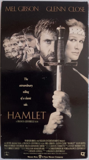 HAMLET (1990) NTSC VHS Mel Gibson Glenn Close slipcase US release £25. ...