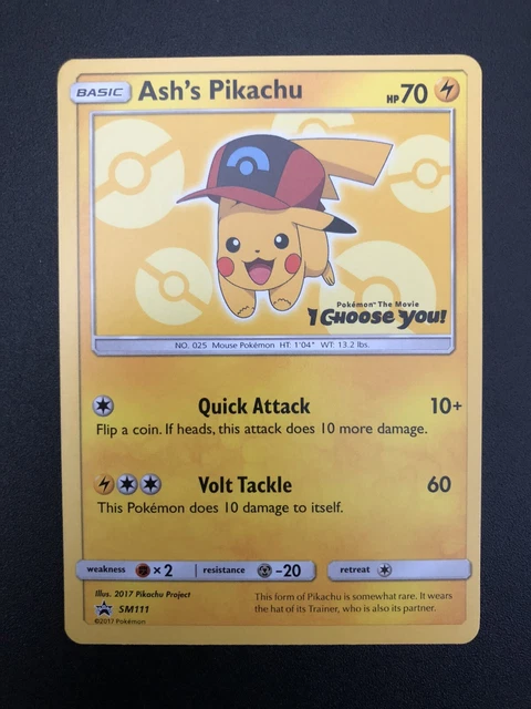 ASH'S PIKACHU - SM111 - Pokemon Card - I Choose You - Promo - Pack ...