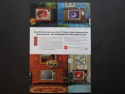 RCA VICTOR COLOR TV vintage 1966 ad--"Custom Engineered the Space-Age ...
