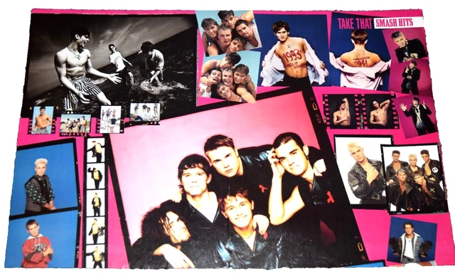 TAKE THAT BAND large A3 ORIGINAL magazine 1990s promo ART vintage rare ...