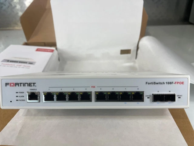 FORTINET FORTISWITCH FS-108F-FPOE 8 Ports Rack Mountable Ethernet ...