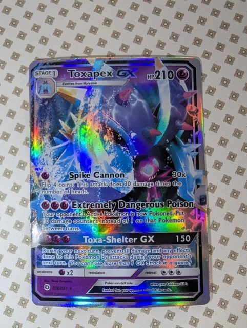 POKÉMON TCG TOXAPEX GX Sun & Moon: Guardians Rising 57/145 Holo Ultra ...