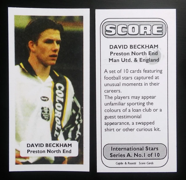 PRESTON NORTH END - DAVID BECKHAM - Score UK trade card - Manchester ...