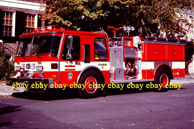 FIRE APPARATUS SLIDE Washington DC Fire Dept Engine 5W 1985 E-One ...