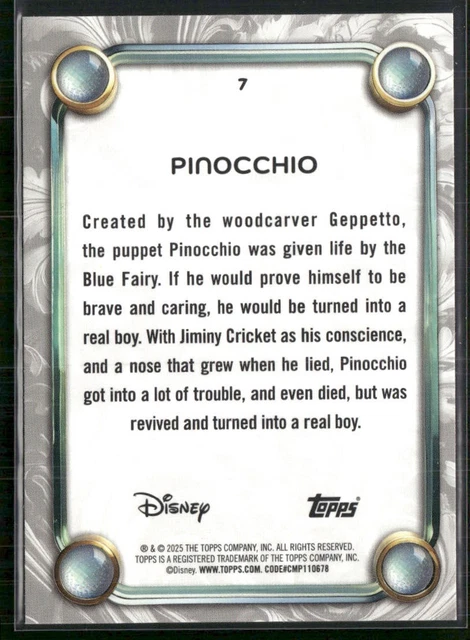 2025 TOPPS DISNEY Wonder Tier 1 Base Complete Your Set #7 - Pinocchio £ ...