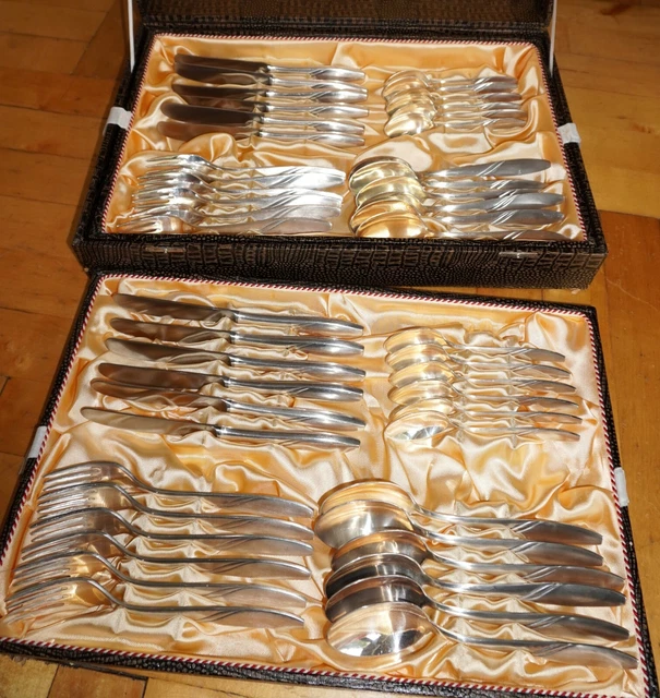 BESTECK BESTECKKASTEN DDR 90er MKM 48teilig für 12 Personen EUR 114,99 ...