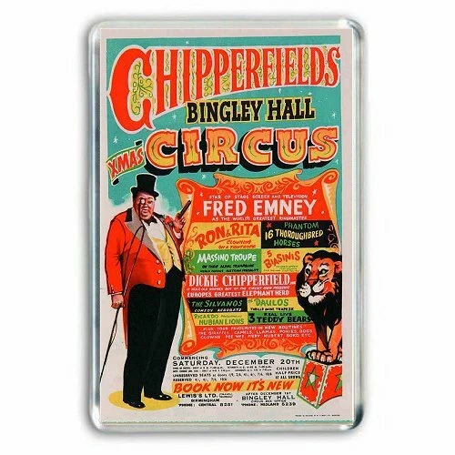 RETRO - CHIPPERFIELDS CIRCUS poster with FRED EMNEY art JUMBO FRIDGE ...