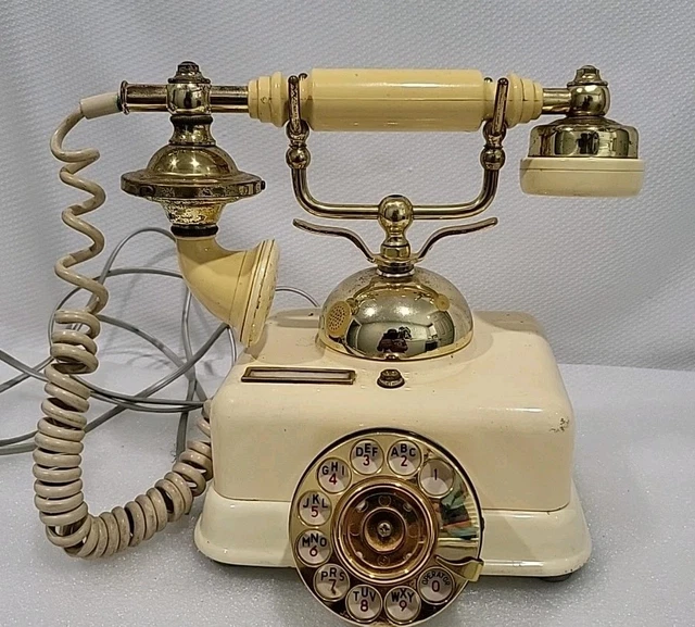 ONYX TELEPHONE CENTER Co. Vintage Versailles Brass Rotary Phone -Good ...