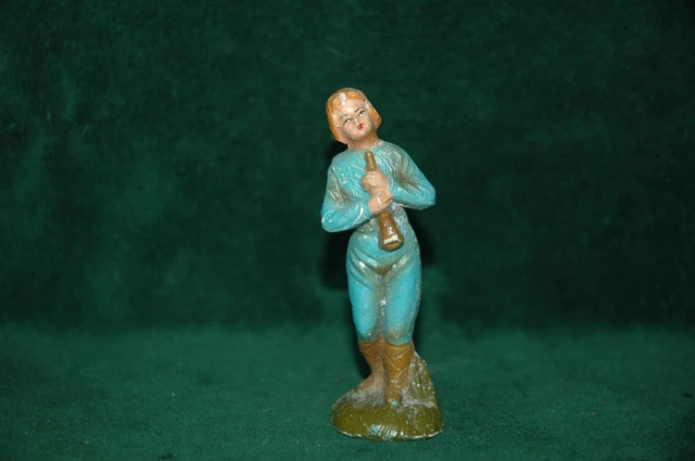 NF NARDI FRATELLI 1940 Pasta Statuine Presepe Antico Rara Ragazzo Suona ...