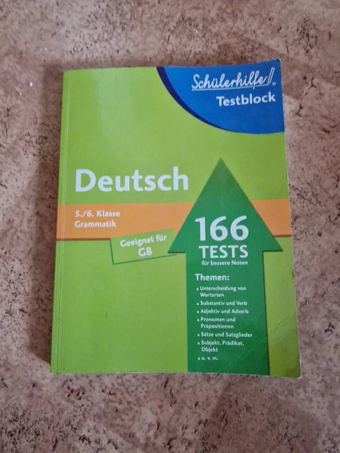 DEUTSCH TESTBLOCK SCHÜLERHILFE Kl. 5/6 Grammatik alle Bundesländer ...
