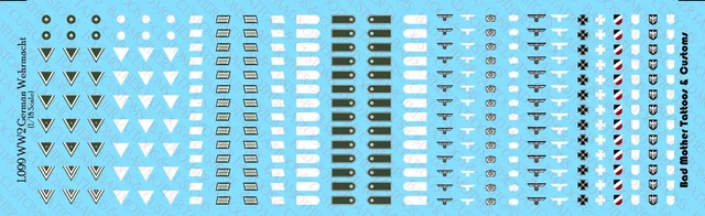 WW2 GERMAN WEHRMACHT Waterslide Decals for 1/18 scale action figures £ ...