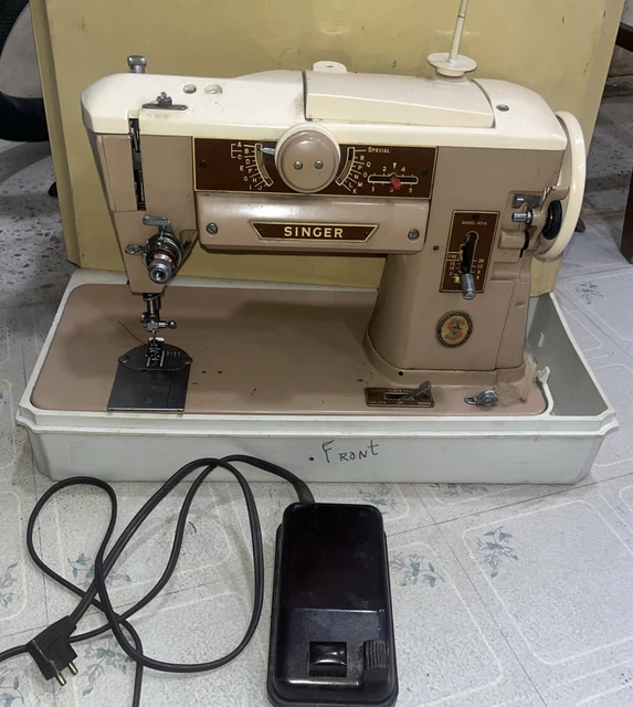 VINTAGE 1950S SINGER 401A Sewing Machine! Model & Sewing Motor Foot ...