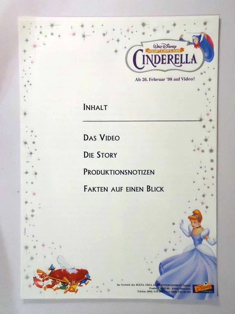 CINDERELLA - VHS-INFO Wilfried Jackson Hamilton Luske William Peet ...