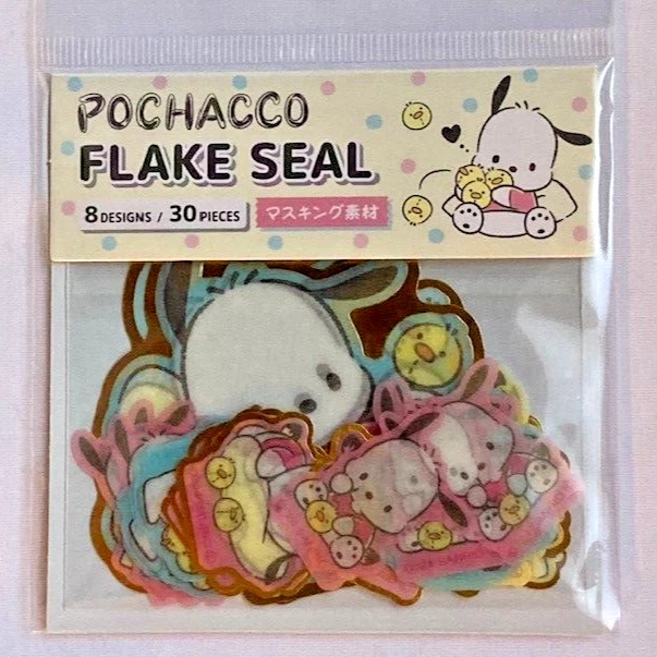 SANRIO CHARACTER-POCHACCO CUTE Flake sticker-8 designs-30 pieces-Japan ...