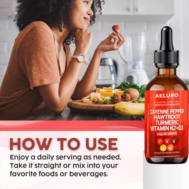 AELURO CHILI VITAMIN Drops-Cayenne Pepper Hawtroot Turmeric Vitamin K2+D3-60ml £5.96 - PicClick UK