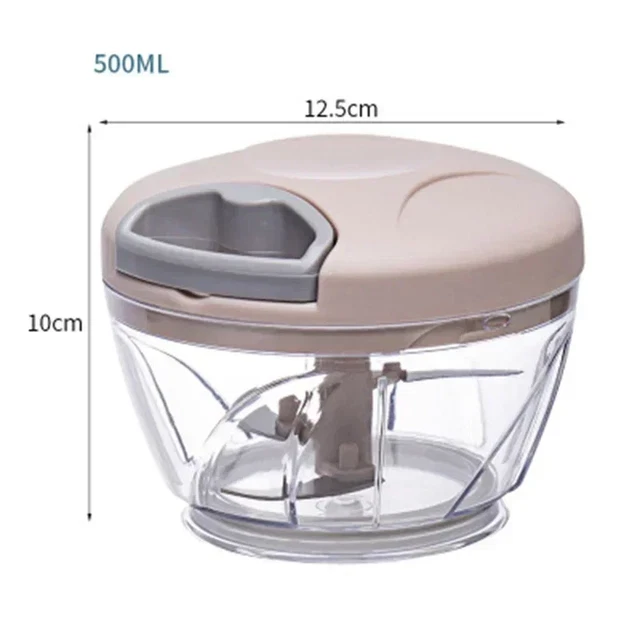 500/900ML GARLIC CHOPPER Manual Rotate Vegetable Cutter Chopper Slicer ...