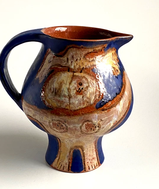 VASE KRUG KERAMIK Eva Fritz Lindner, Signatur, H 17 cm, Handbemalt EUR ...