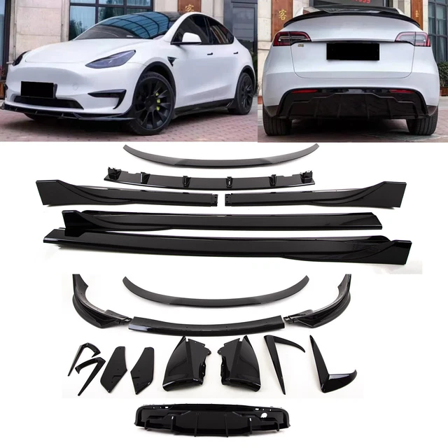 TESLA MODEL Y Aero Body Kit Front Splitter Diffuser Spoiler Skirts ...