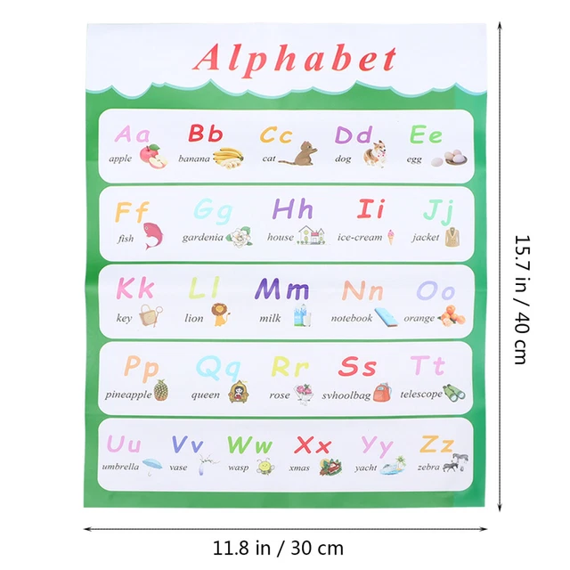 EDUCATIONAL POSTER KIDS Montessori Toy Alphabet Chart Stickers ...