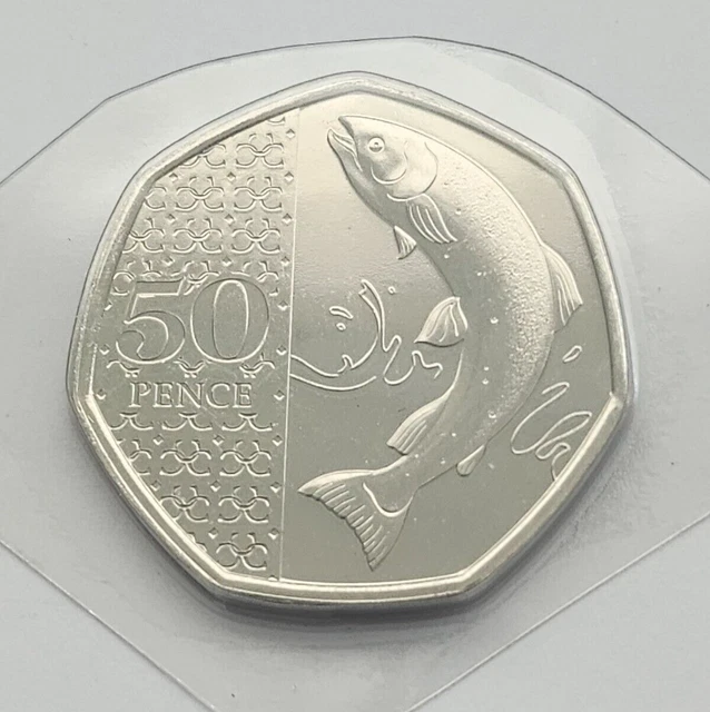 UK 2023 ATLANTIC SALMON BU 50p Coin - With Privy Mark - Brilliant ...