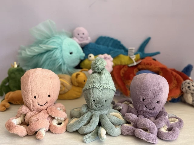 JELLYCAT OCTOPUS TRIO: Small Maya, Cozi Odyssey & Little Odell Brand ...